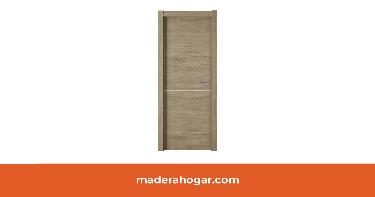 Puerta melamina roble urban con rayas blancas - Madera Hogar