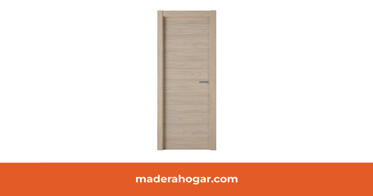 Puerta melamina lisa en block X1000 roble estrío - Madera Hogar